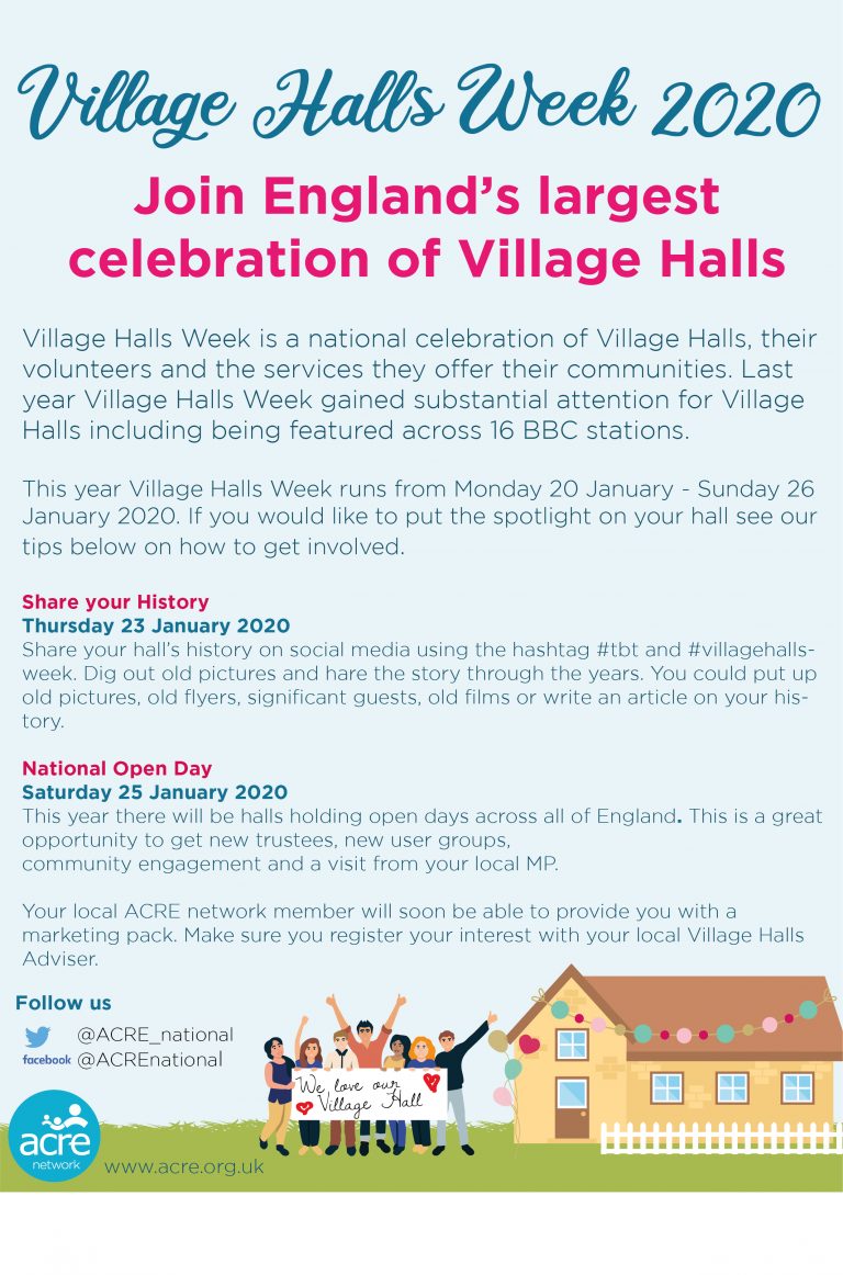 Village Halls Week 2020 – Sign Up for your Free Marketing Pack – Tees ...